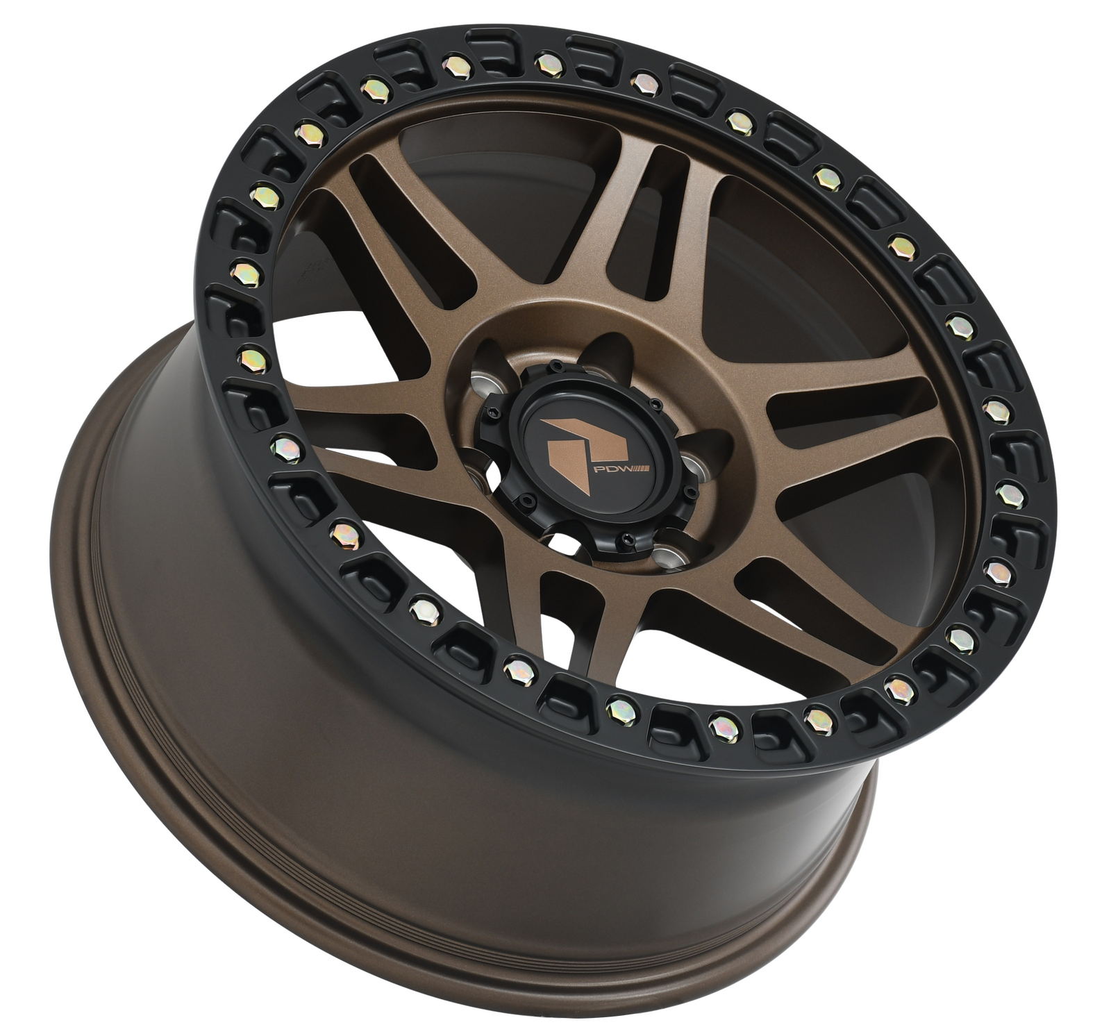 PDW BEAST Bronze Center Black Lip 4x4 Wheels | Heavy-Duty Alloy